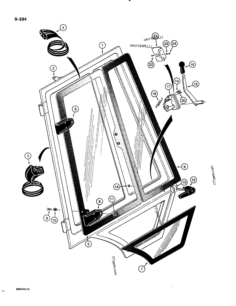 LEFT-HAND AND RIGHT-HAND CAB DOORS - EXTERIOR, WITH PUSH TYPE LATCHES ...