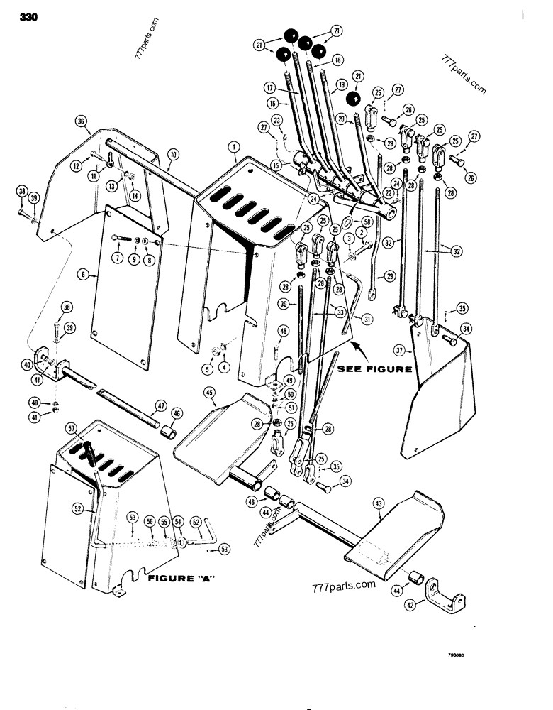 BACKHOE CONTROLS WITH FOOT SWING - LOADER BACKHOES Case 680G (CASE ...