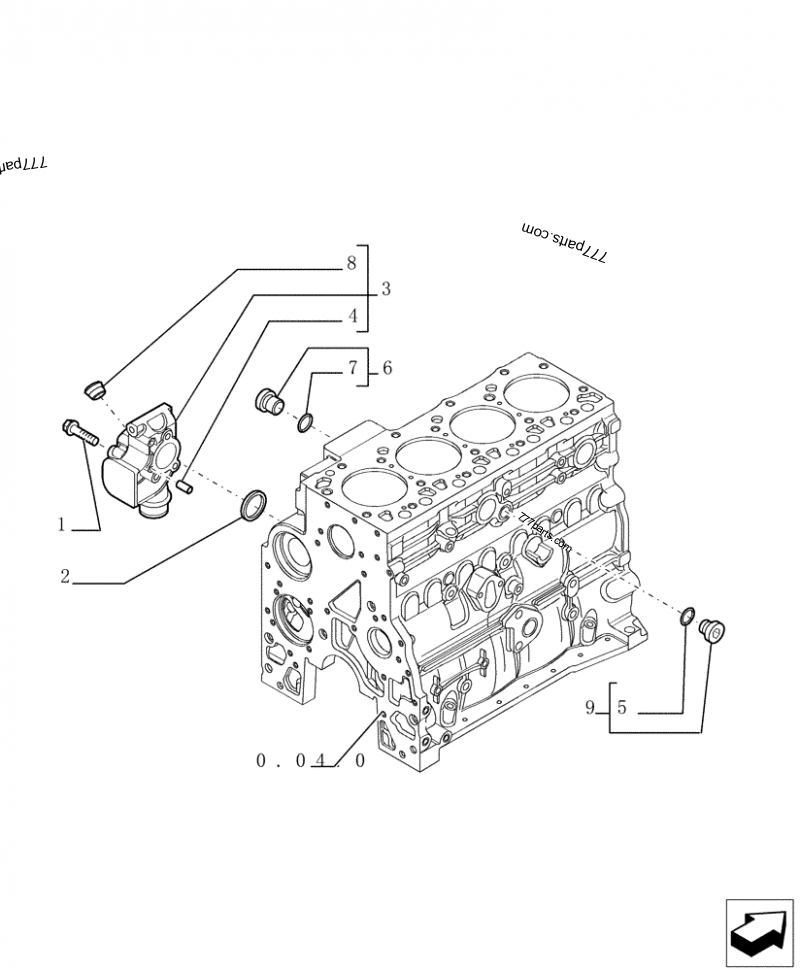 PIPING - ENGINE COOLING SYSTEM - TELESCOPIC HANDLERS Case TX130-43 ...