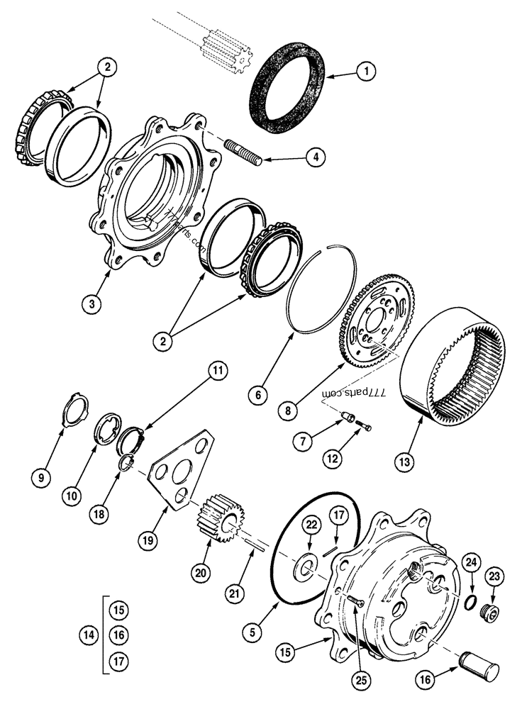 FRONT DRIVE AXLE - REDUCTION GEAR - LOADER BACKHOES Case 580SM (CASE ...