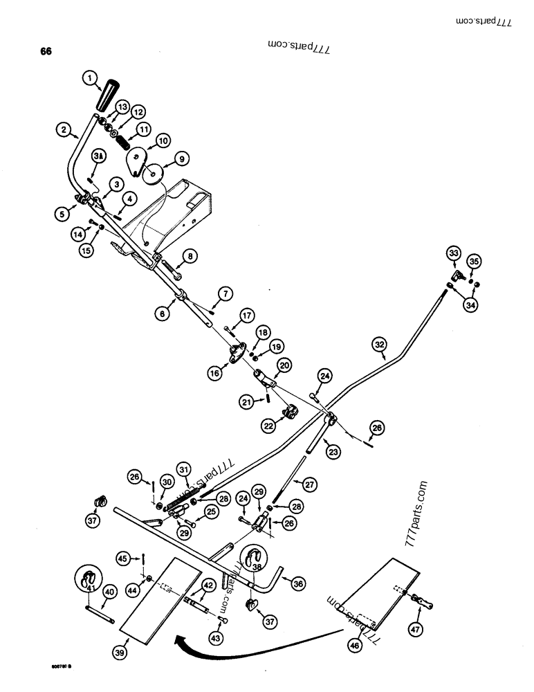 THROTTLE CONTROL LINKAGE - LOADER BACKHOES Case 580D (CASE CONSTRUCTION ...