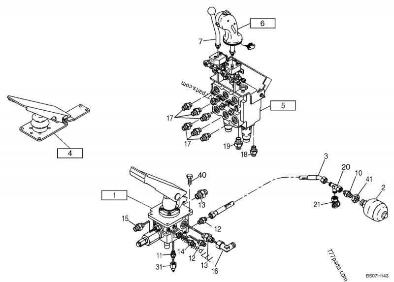 HYDRAULIC SYSTEM BRAKE PEDAL CONTROL - COMPACT WHEEL LOADERS Case 221D ...