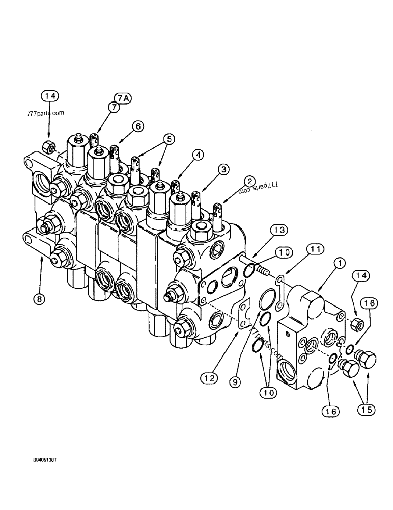 BACKHOE CONTROL VALVES, MODELS W/EXTENDABLE DIPPER OR AUX HYD, PRIOR TO ...