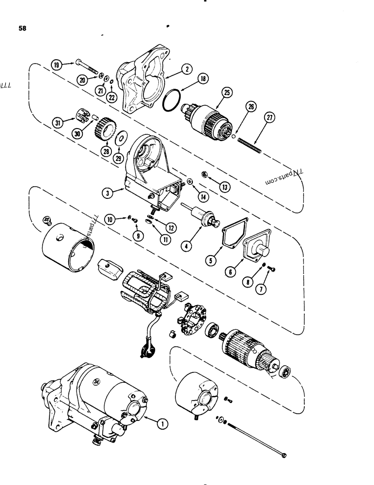 STARTER - CRAWLER DOZERS Case 450B (CASE CRAWLER TRACTOR (1/78-12/83 ...