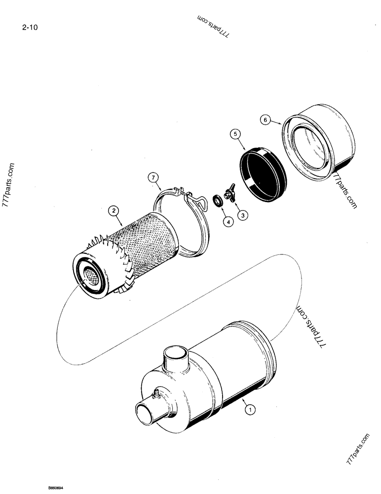 AIR CLEANER, WISCONSIN GASOLINE ENGINE MODELS - FORKLIFTS Case 360 ...