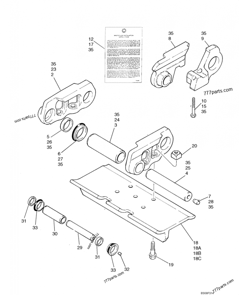 TRACK CHAIN, CASE LUBRICATED - CRAWLER DOZERS Case 850L (CRAWLER DOZER ...