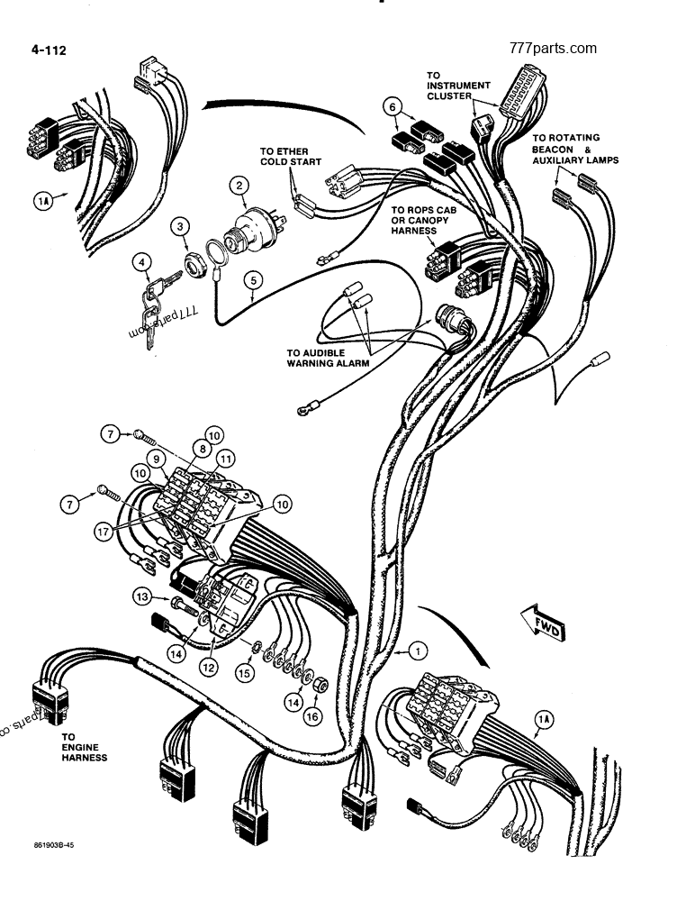 SIDE CONSOLE WIRING HARNESS AND CONNECTIONS - LOADER BACKHOES Case 580K ...