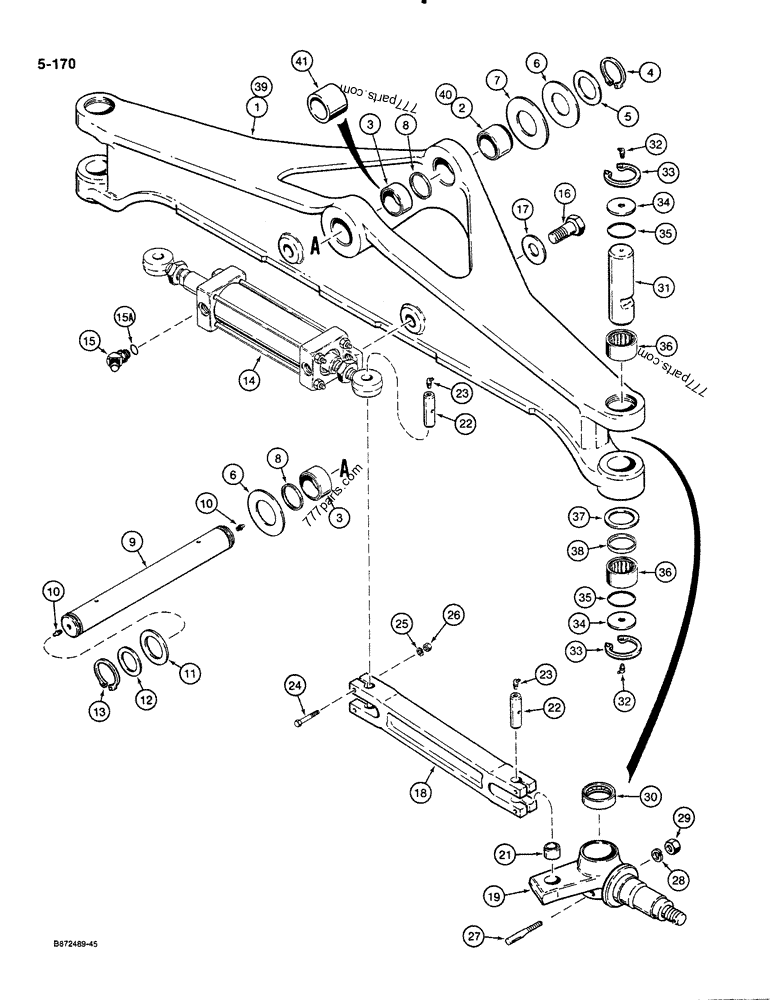 FRONT AXLE AND SPINDLES - LOADER BACKHOES Case 580K (LOADER BACKHOE ...