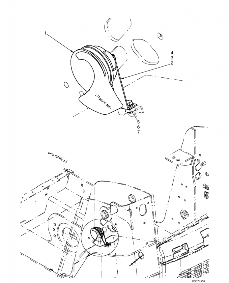 HORN - MOUNTING - SKID STEER LOADERS Case 445 (SKID STEER - TIER 3 ...