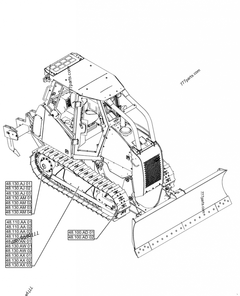 PICTORIAL INDEX - SUSPENSION AND TRACKS - CRAWLER DOZERS Case 1150M WT ...