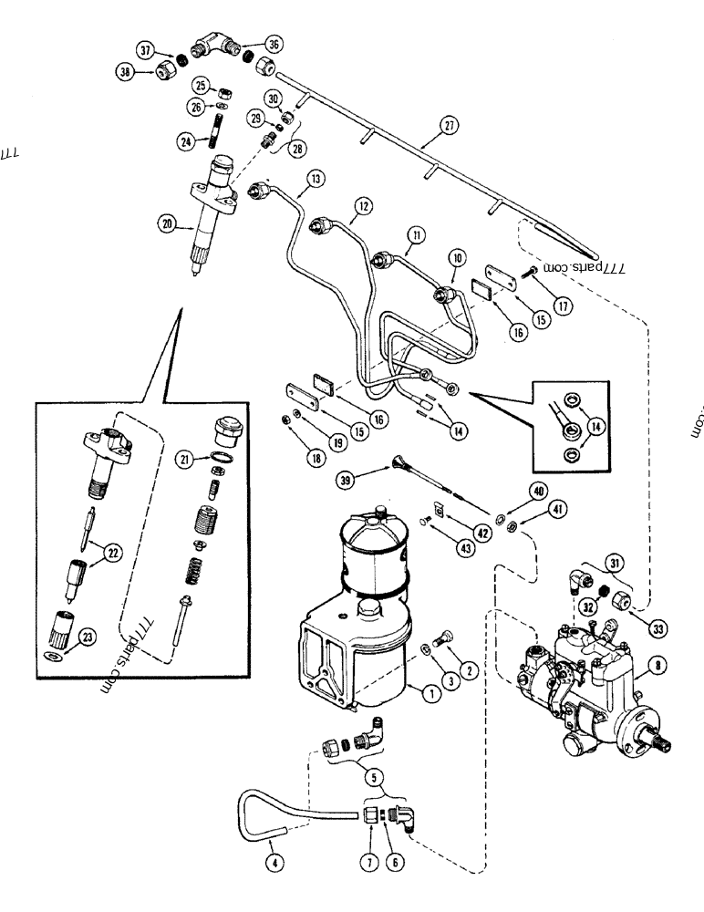 FUEL INJECTION SYSTEM, (188) DIESEL ENGINE, USED PRIOR TO ENG. SER. NO ...