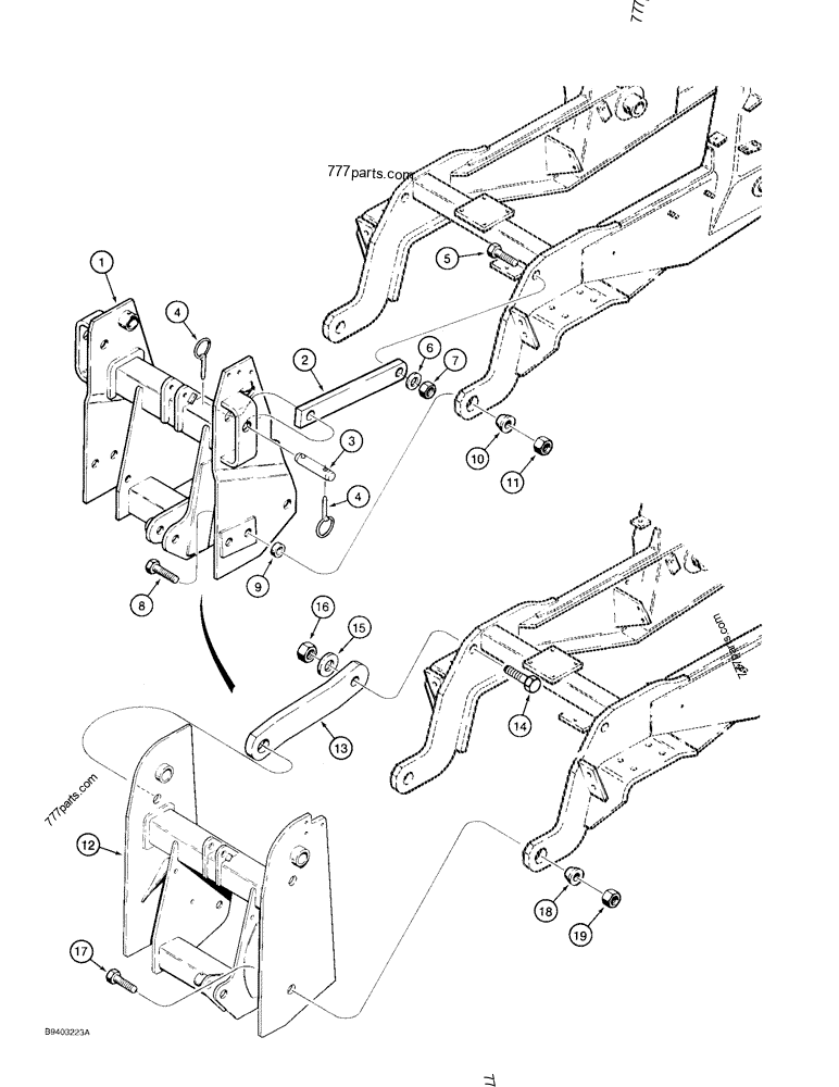 THREE-POINT HITCH FRAME AND MOUNTING PARTS - LOADER BACKHOES Case 480F ...