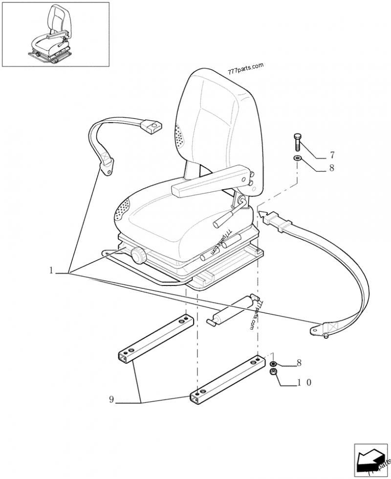 CLOTH-LINED SEAT WITH MECHANICAL SUSPENSION (COBO) - OPTIONAL CODE ...