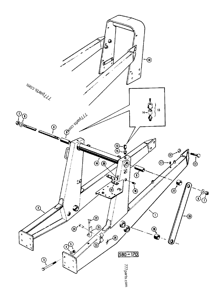 LOADER SUBFRAME - LOADER BACKHOES Case 33S (CASE LOADER BACKHOE ...