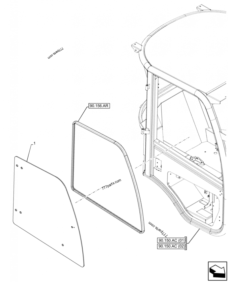 VAR - 734631 - CAB, WINDOW, GLASS - COMPACT WHEEL LOADERS Case 21F ...