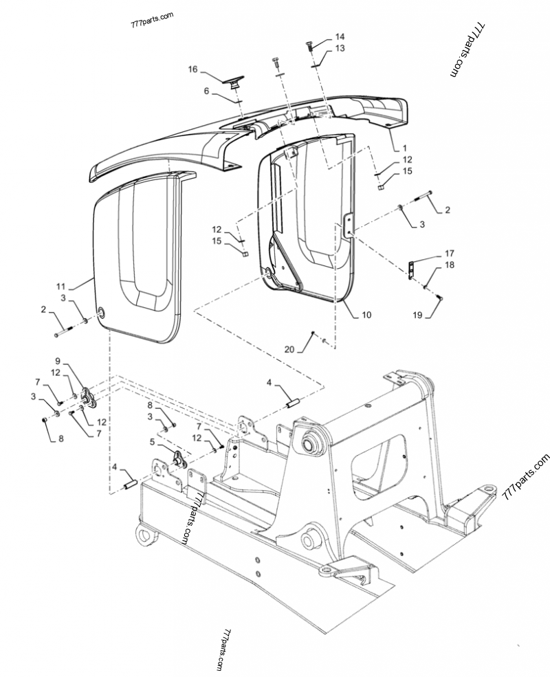 TILT HOOD - LOADER BACKHOES Case 570T (TRACTOR LOADER BACKHOE (4/14 ...
