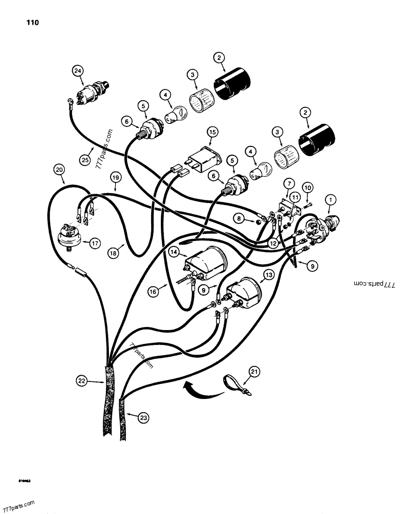 INSTRUMENT PANEL WIRING, USED ON TRACTOR SN 7400001 AND AFTER - CRAWLER ...