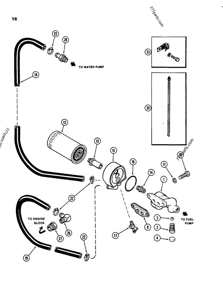 OIL FILTER AND COOLER, 336BD AND 336BDT DIESEL ENGINES - CRAWLER DOZERS ...