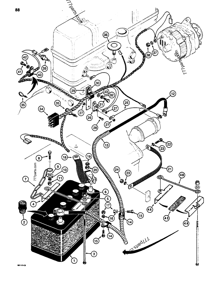 BATTERY AND ENGINE ELECTRICAL CIRCUIT, 480D MODELS ONLY - LOADER ...