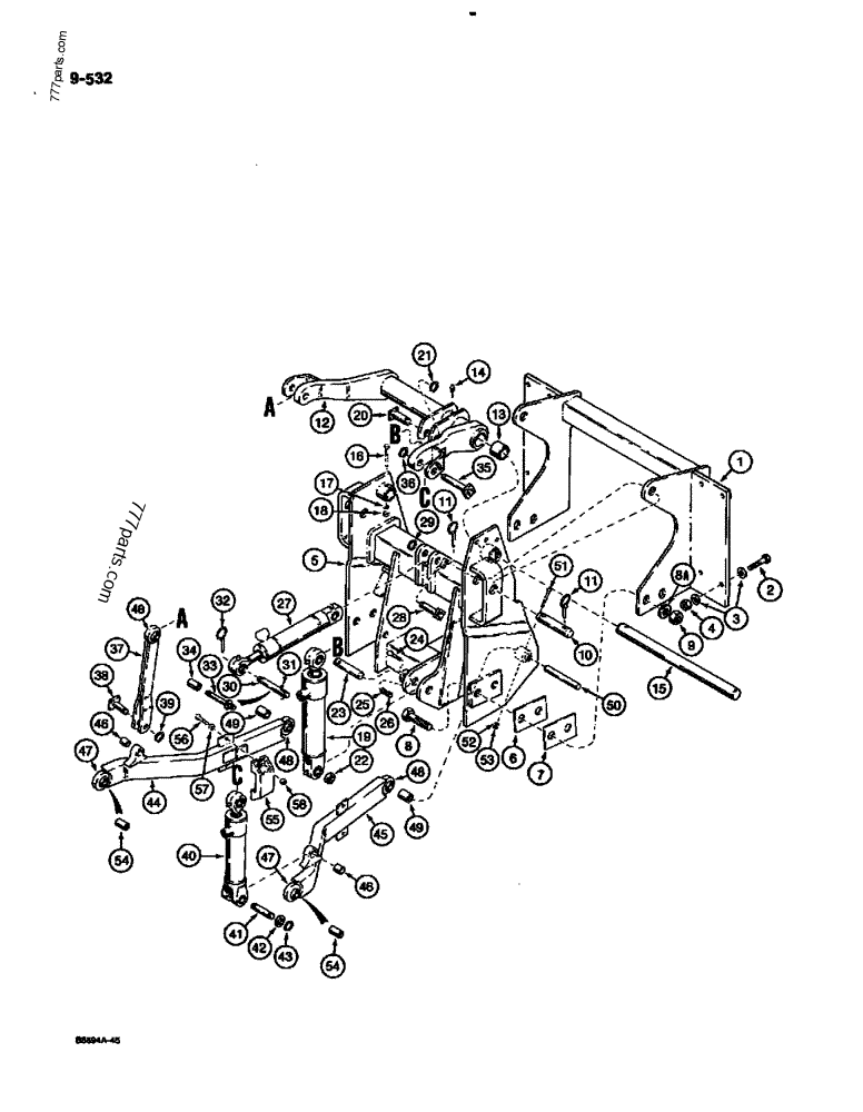 THREE-POINT HITCH FRAME, DRAFT ARMS, LINKAGE, AND CYLINDER MOUNTING ...