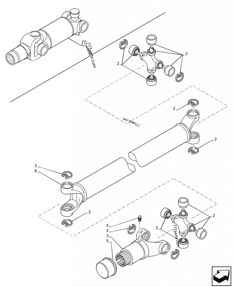 REAR AXLE, HALF SHAFT, 4WD - LOADER BACKHOES Case 580N (BACKHOE LOADER ...