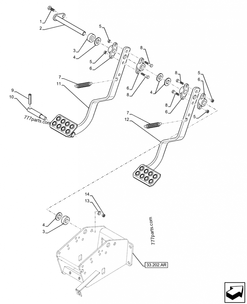 BRAKE, PEDAL - LOADER BACKHOES Case 580N (BACKHOE LOADER - TIER 3 NRC ...