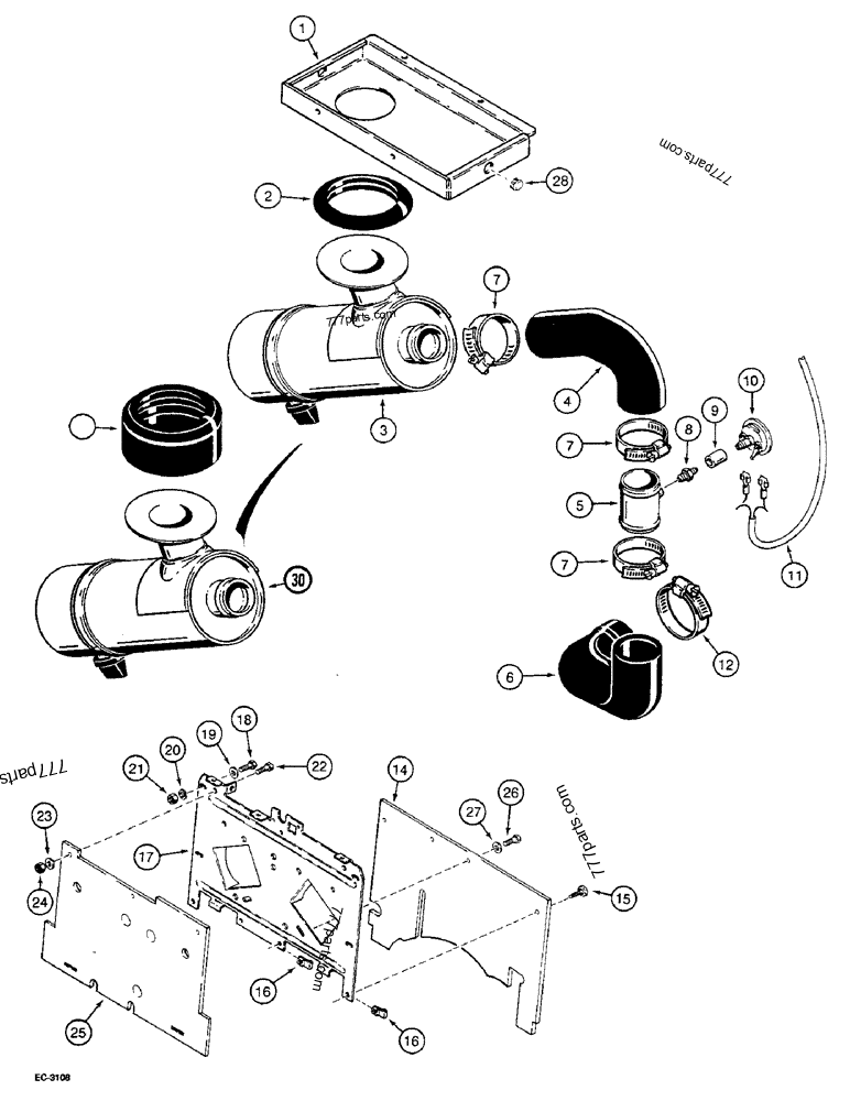 AIR CLEANER AND AIR INTAKE PARTS, MODELS WITH TURBOCHARGED ENGINE ...