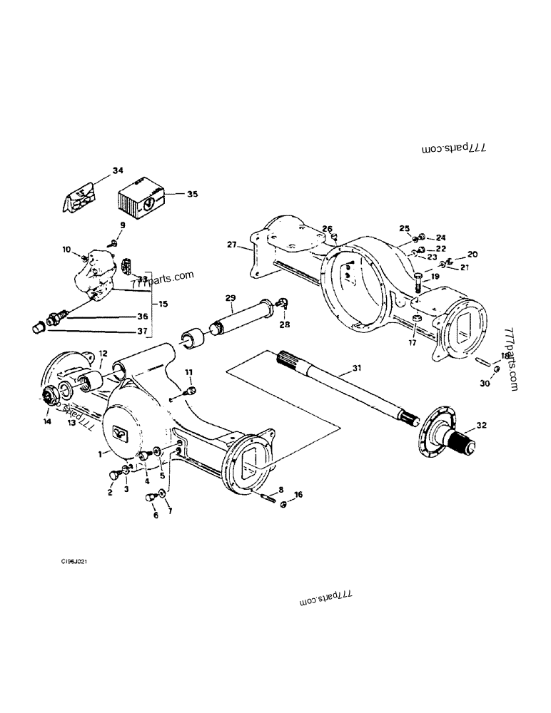 DRIVE AXLE - FRONT AND REAR, 121B DAH1215912- / 221B DAH2215913 ...