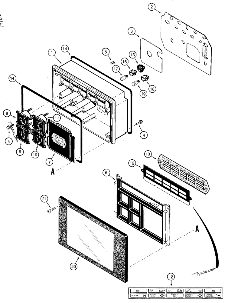 INSTRUMENT CLUSTER ASSEMBLY, 116738A2 - FORKLIFTS Case 460 (CASE ...