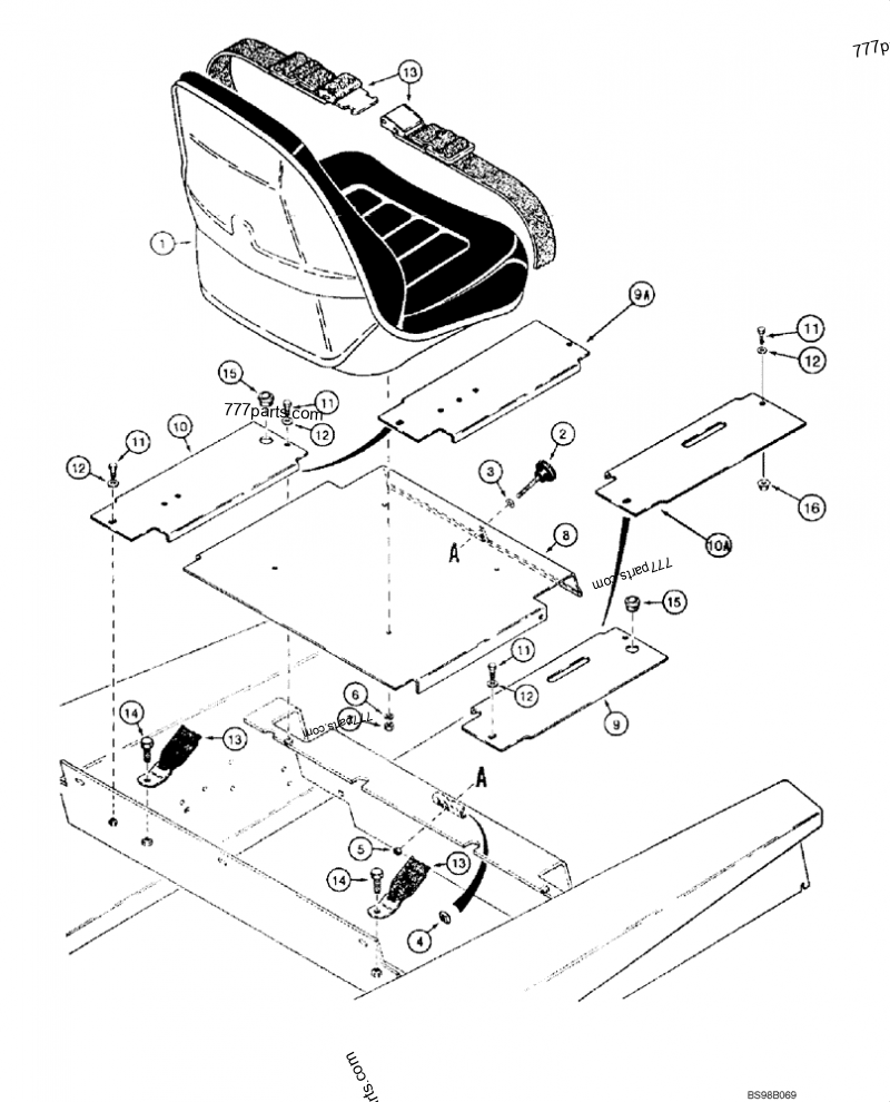 SEAT, MOUNTING (STANDARD) - SEAT BELTS (MODELS WITHOUT EMISSIONS ...