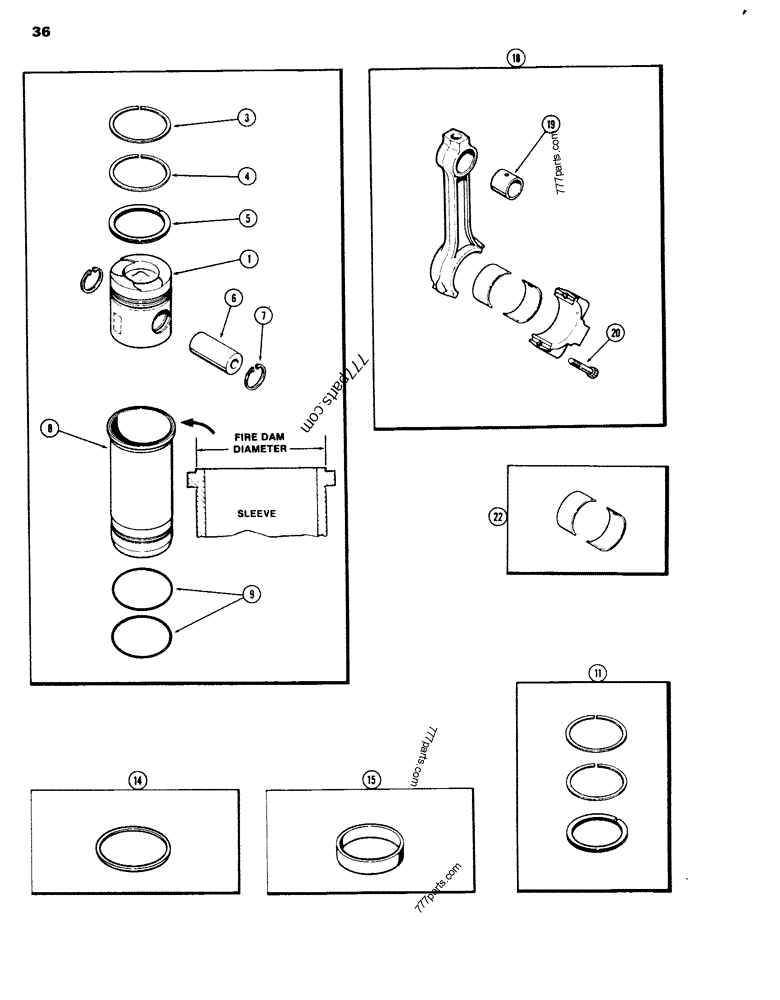 PISTONS AND SLEEVES, WITH 5.092" TO 5.097" FIRE DAM DIAMETER SLEEVE ...