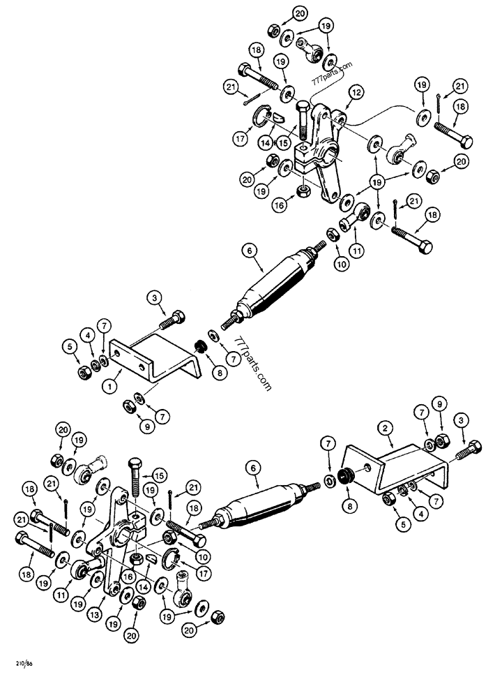 CONTROLS - FORWARD AND REVERSE (PUMP LEVERS, SHOCK ABSORBERS, AND ...