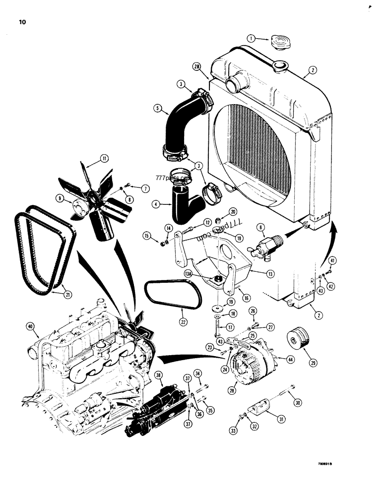 RADIATOR, ENGINE AND RELATED PARTS - LOADER BACKHOES Case 680G (CASE ...