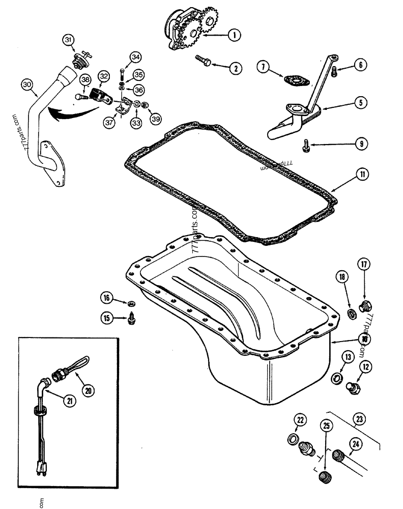 OIL PUMP AND OIL PAN (4-390 DIESEL ENGINE), ENGINE OIL HEATER ...