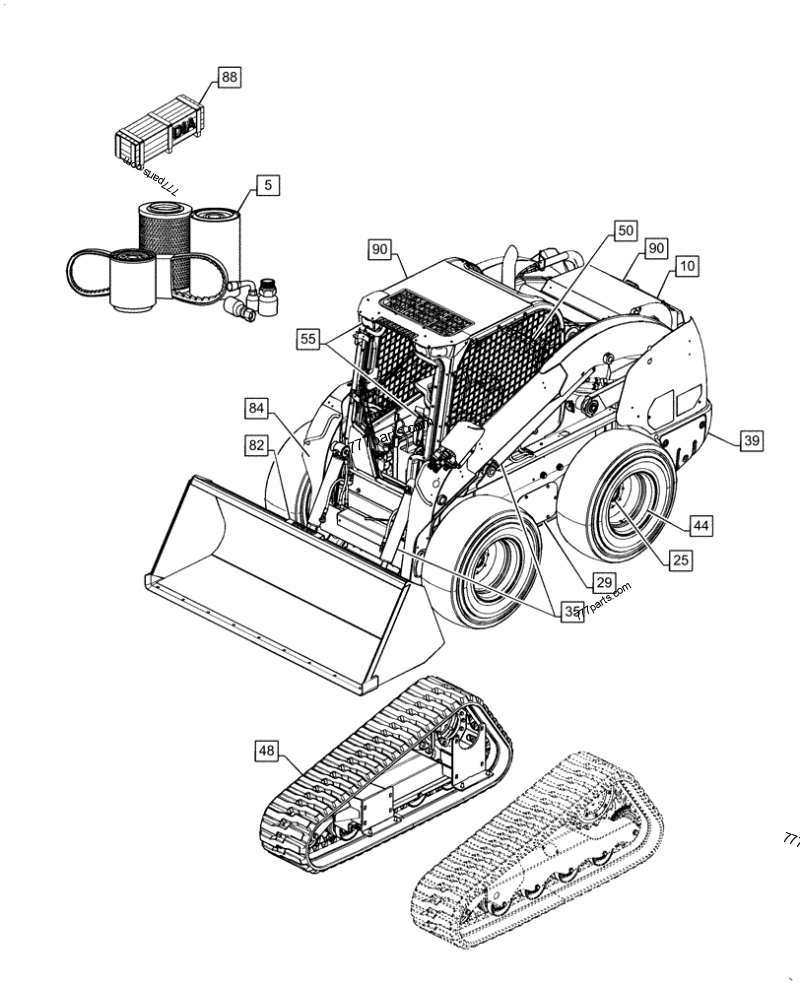 MAIN PICTORIAL INDEX - COMPLETE UNIT - SKID STEER LOADERS Case SR240 ...