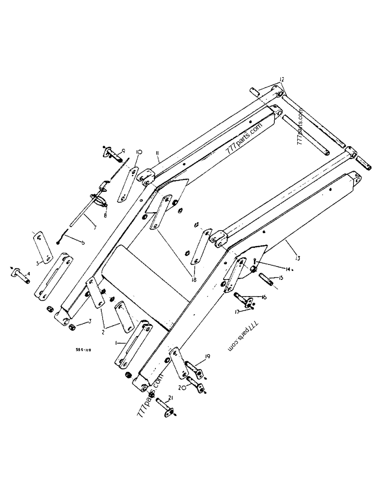 LOADER BOOM AND LINKAGE - LOADER TRACTORS Case 3500 (INTERNATIONAL ...