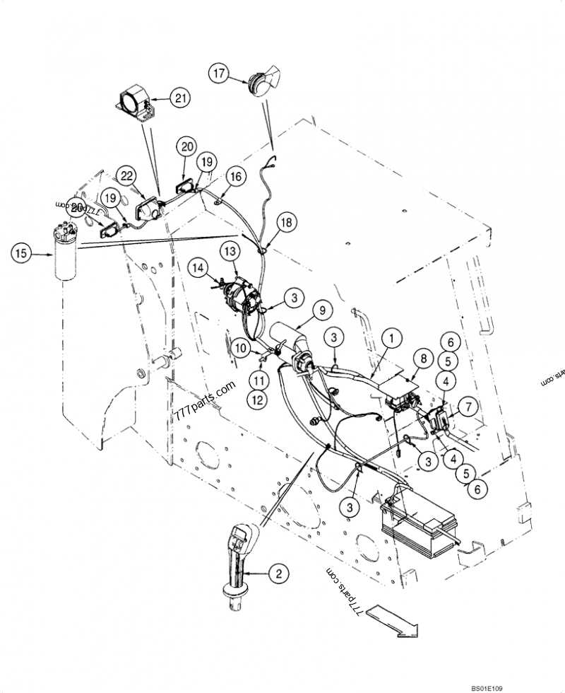 HARNESS - CHASSIS, MAIN - SKID STEER LOADERS Case 40XT (CASE SKID STEER ...