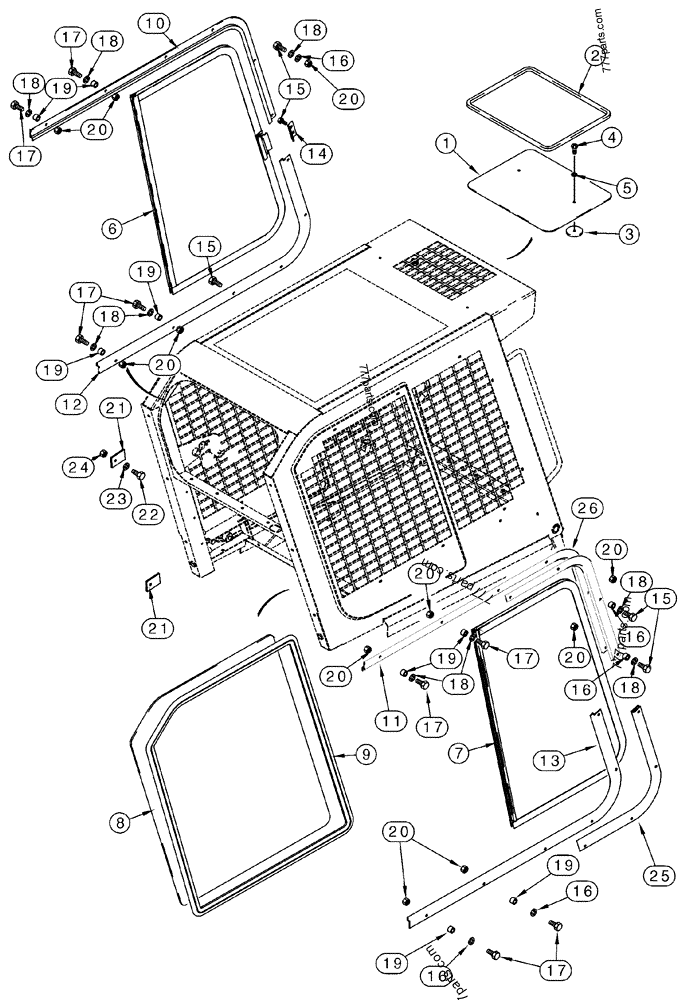 WINDOWS - SIDE AND TOP - SKID STEER LOADERS Case 75XT (CASE SKID STEER ...
