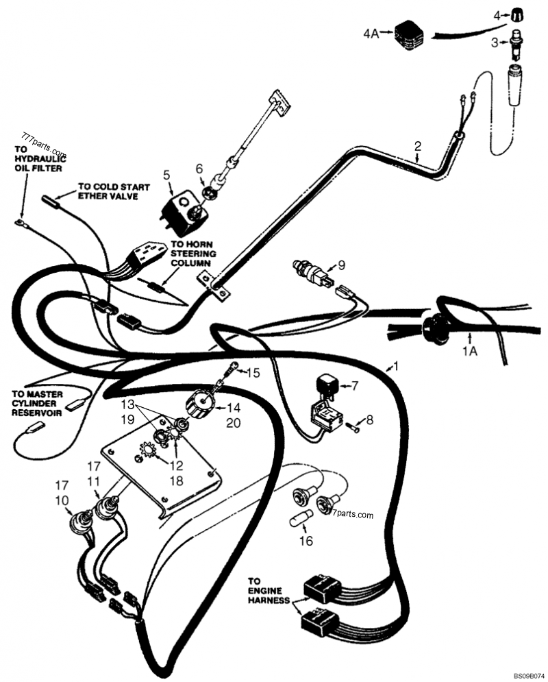 FRONT CONSOLE WIRING HARNESS AND CONNECTIONS - LOADER BACKHOES Case ...