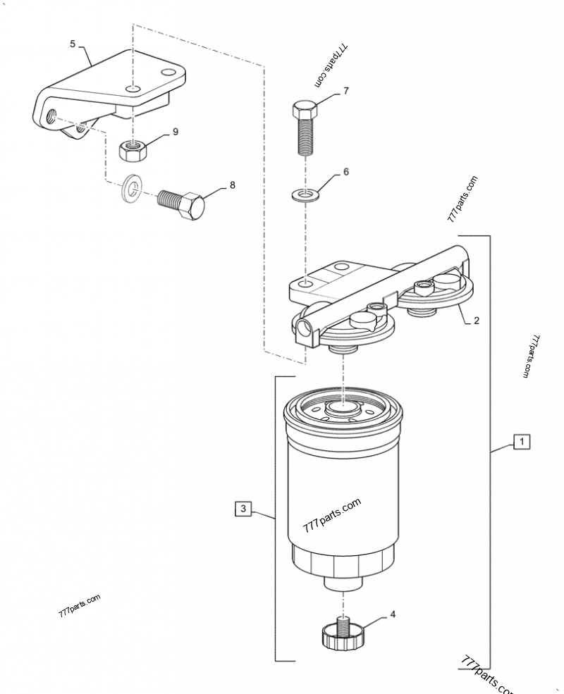 ENGINE, FUEL FILTER ASSY - LOADER BACKHOES Case 570ST (TRACTOR LOADER ...