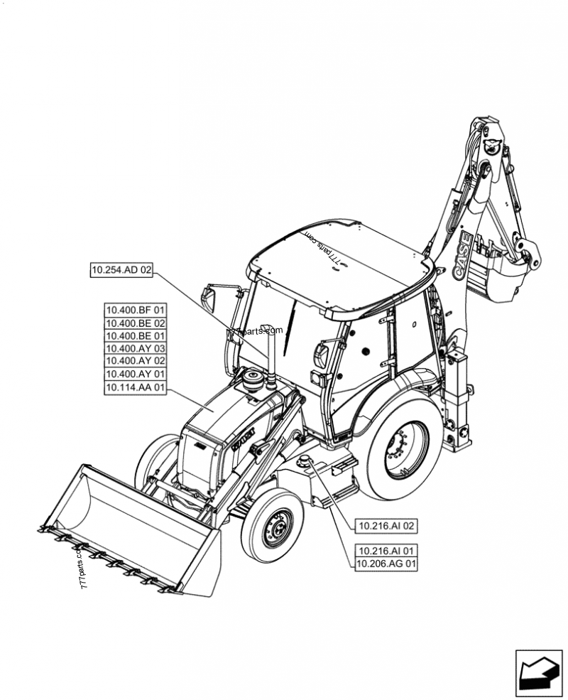 SECTION INDEX - ENGINE - LOADER BACKHOES Case 570ST (TRACTOR LOADER ...