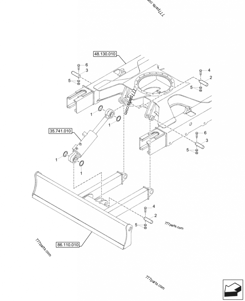 DOZER BLADE, PIN - MINI CRAWLER EXCAVATOR Case CX37C (MINI CRAWLER ...