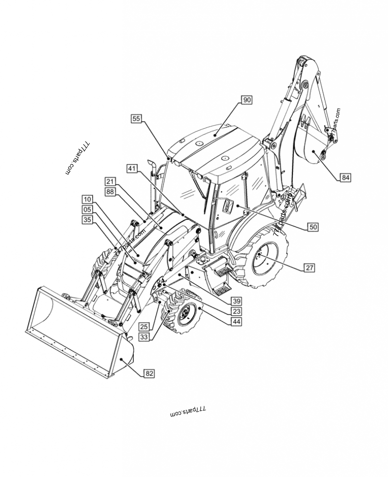 PICTORIAL INDEX - MAIN SECTIONS - LOADER BACKHOES Case 580ST (BACKHOE ...