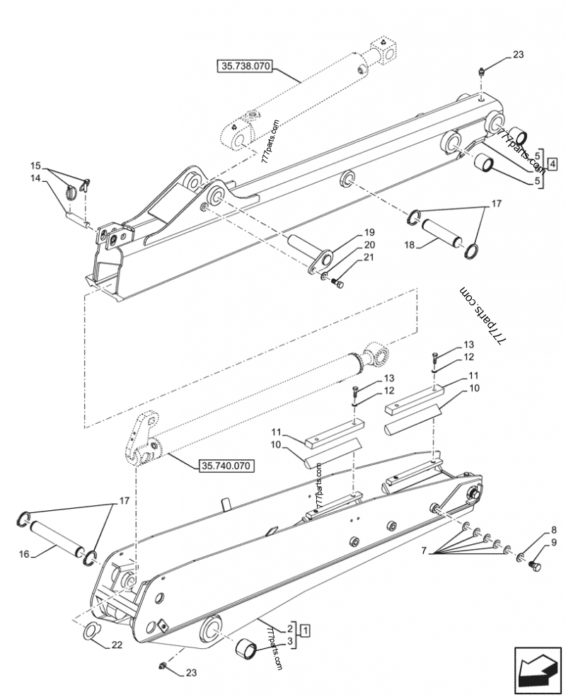 VAR - 745198 - COMMON BACKHOE, BACKHOE HED DIPPER (4.57M), EXTENDABLE ...