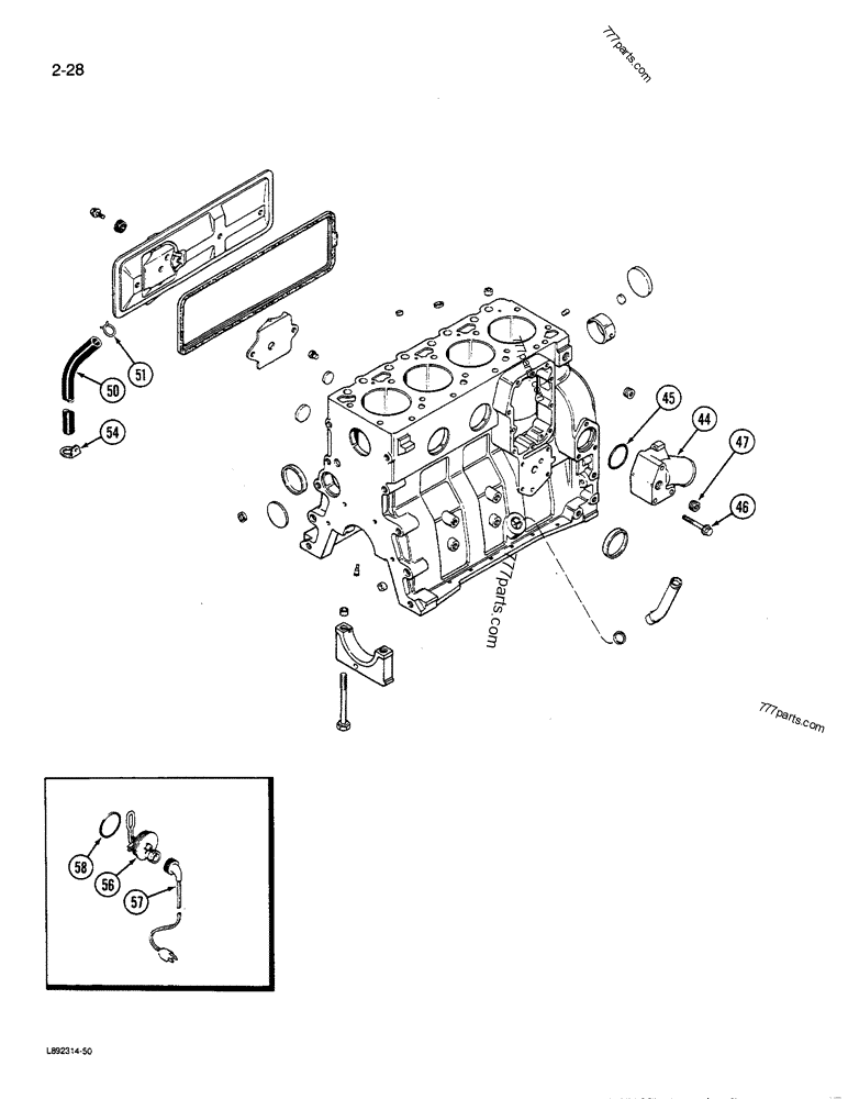 CYLINDER BLOCK, 4T-390 ENGINE - CRAWLER DOZERS Case 455C (CASE LONG ...
