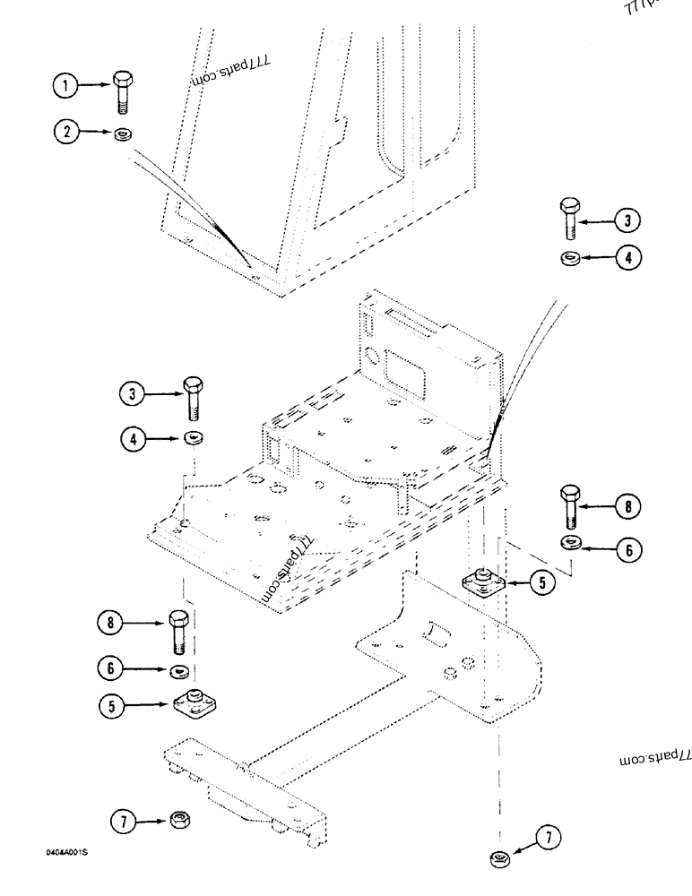 OPERATORS COMPARTMENT - BRACKET - CRAWLER DOZERS Case 1088MAXI (CASE ...