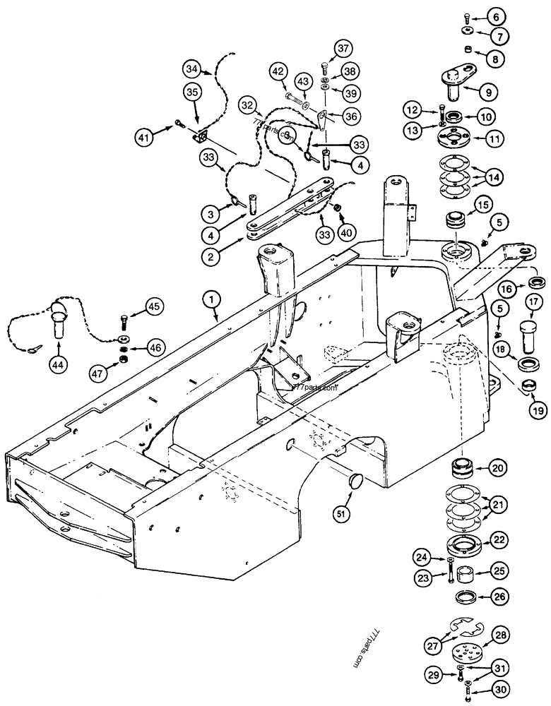 REAR FRAME PIVOT - WHEEL LOADERS Case 721C (CASE WHEEL LOADER - BRITISH ...