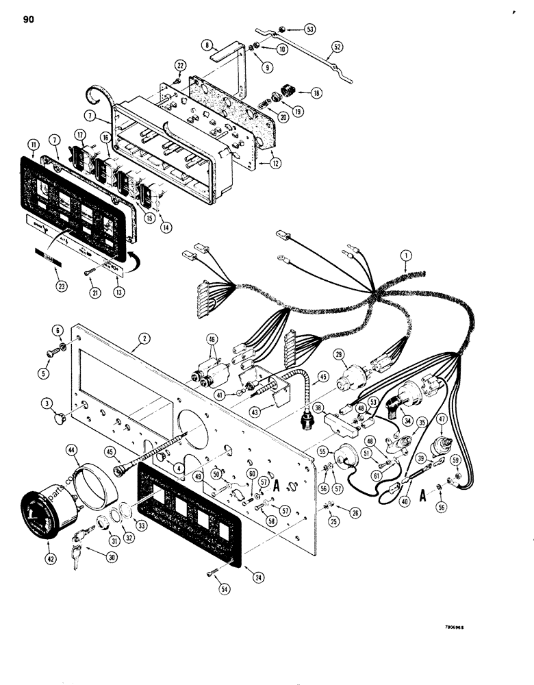 INSTRUMENT PANEL - LOADER BACKHOES Case 680G (CASE CONSTRUCTION KING ...