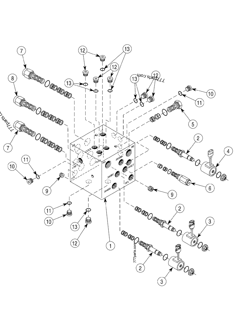 VALVE, MANIFOLD THRUST - TRENCHERS-LAYERS Case 6030 (CASE TURBO ...