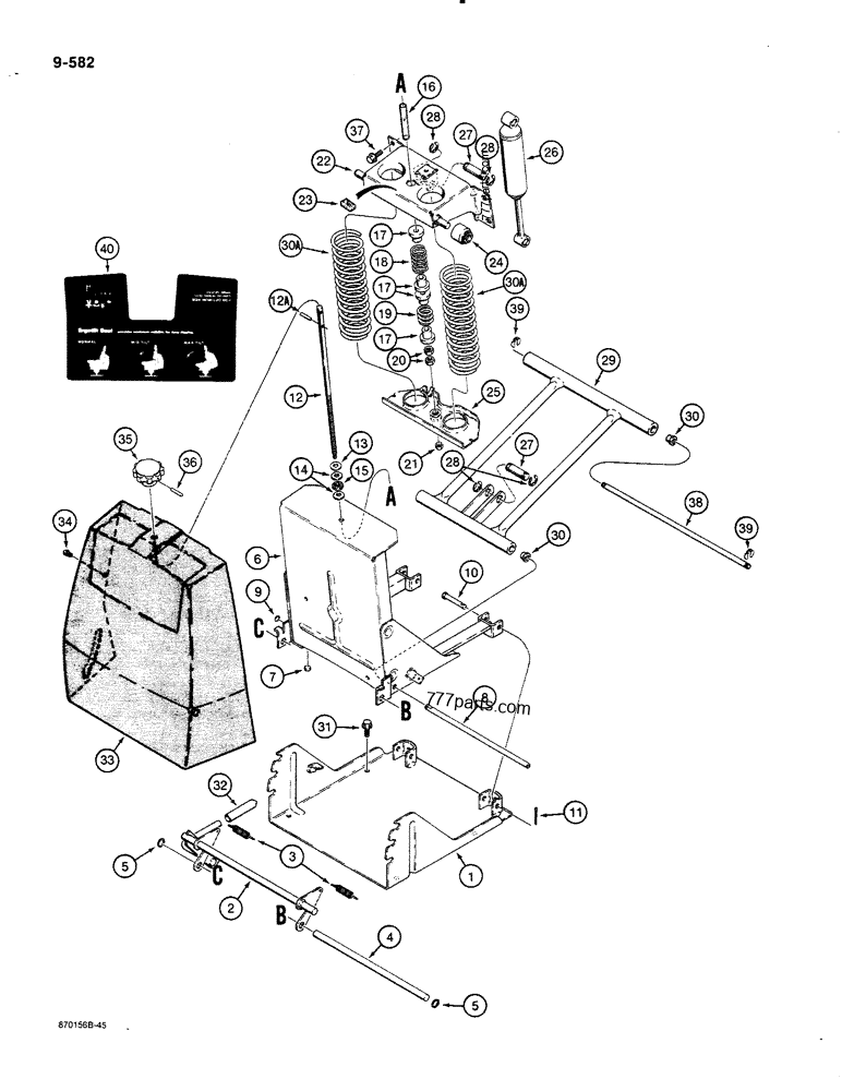 SUSPENSION SEAT ADJUSTER ASSEMBLY - LOADER BACKHOES Case 580K (LOADER ...